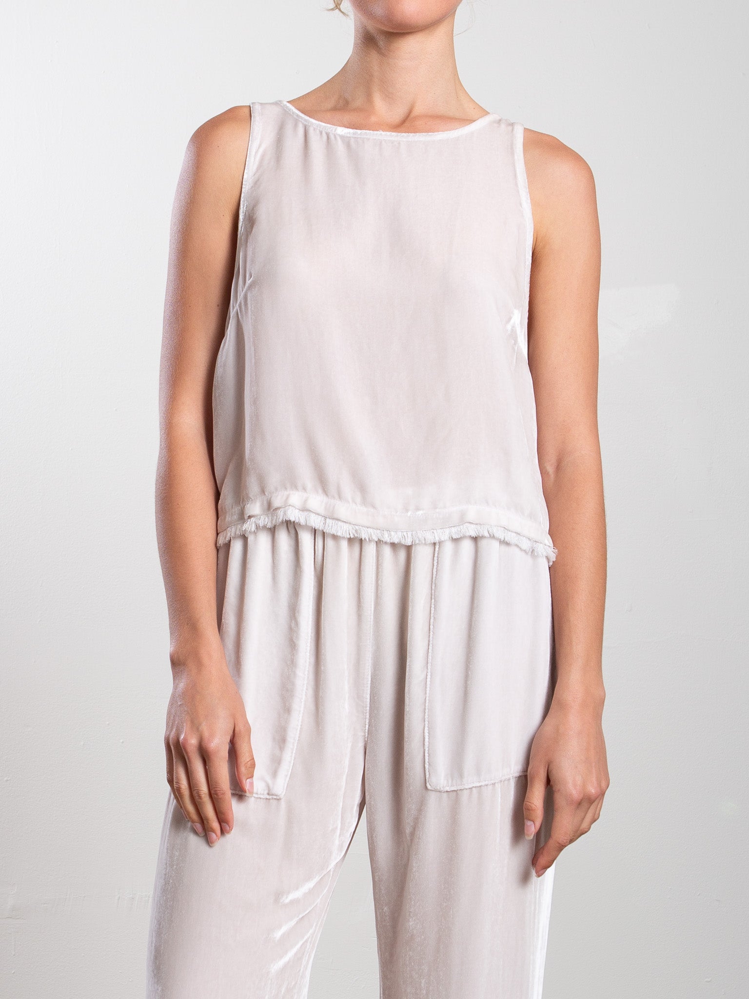 Sylvie Tank in Velvet - Milk – Pharaoh Collection
