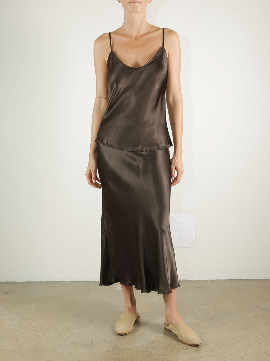 Riley Skirt in Vintage Satin - Espresso *Final Sale* – Pharaoh Collection